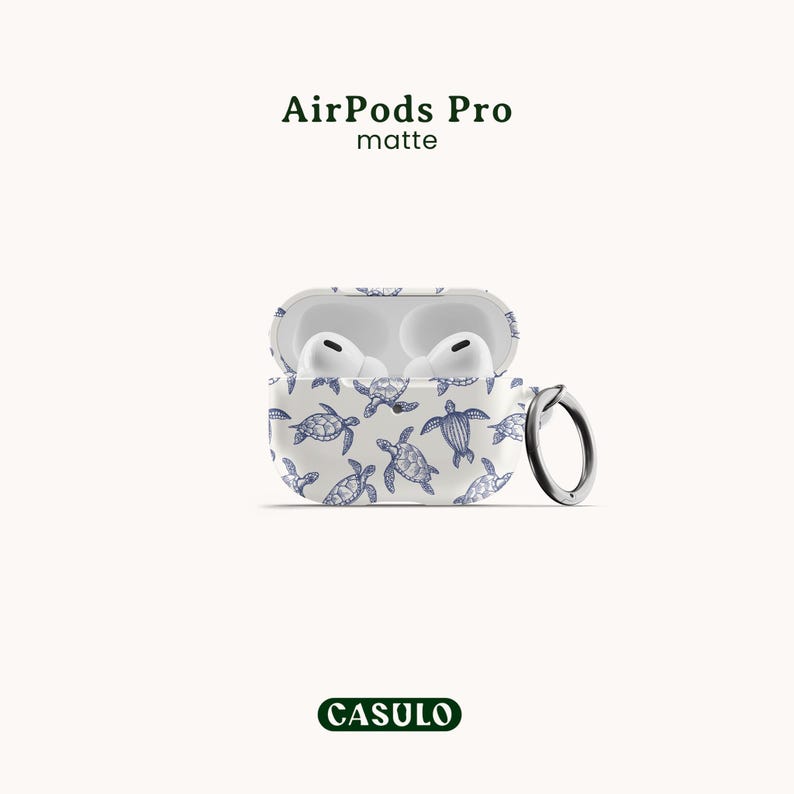 Turtles Line Art AirPod AirPod Pro 2 1 Keychain Case Cover | Sea Ocean ...
