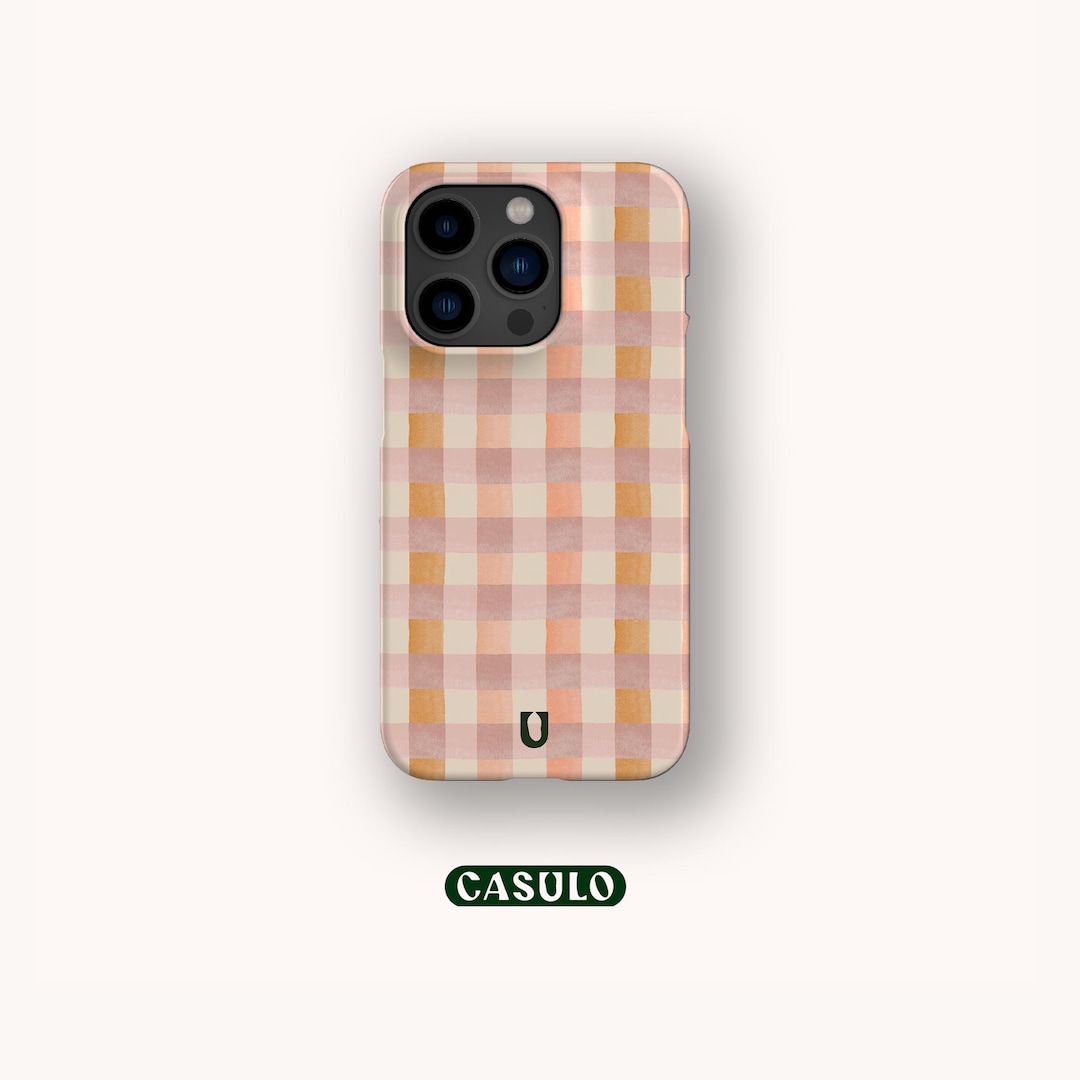 Pastel Gingham Phone Case Aesthetic for iPhone 16 15 14 13 12 11 SE Pro ...