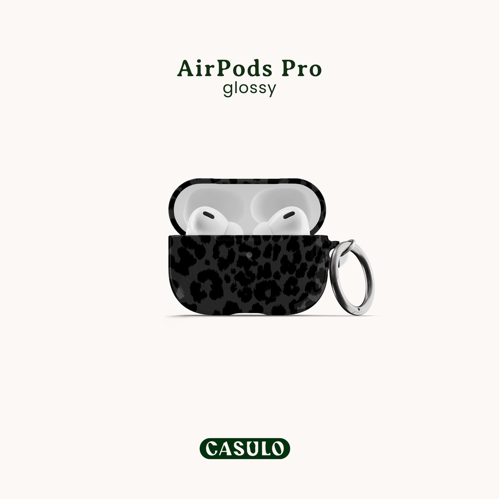 Black Leopard Print AirPod Case for Airpods Pro Hard Cover With ...