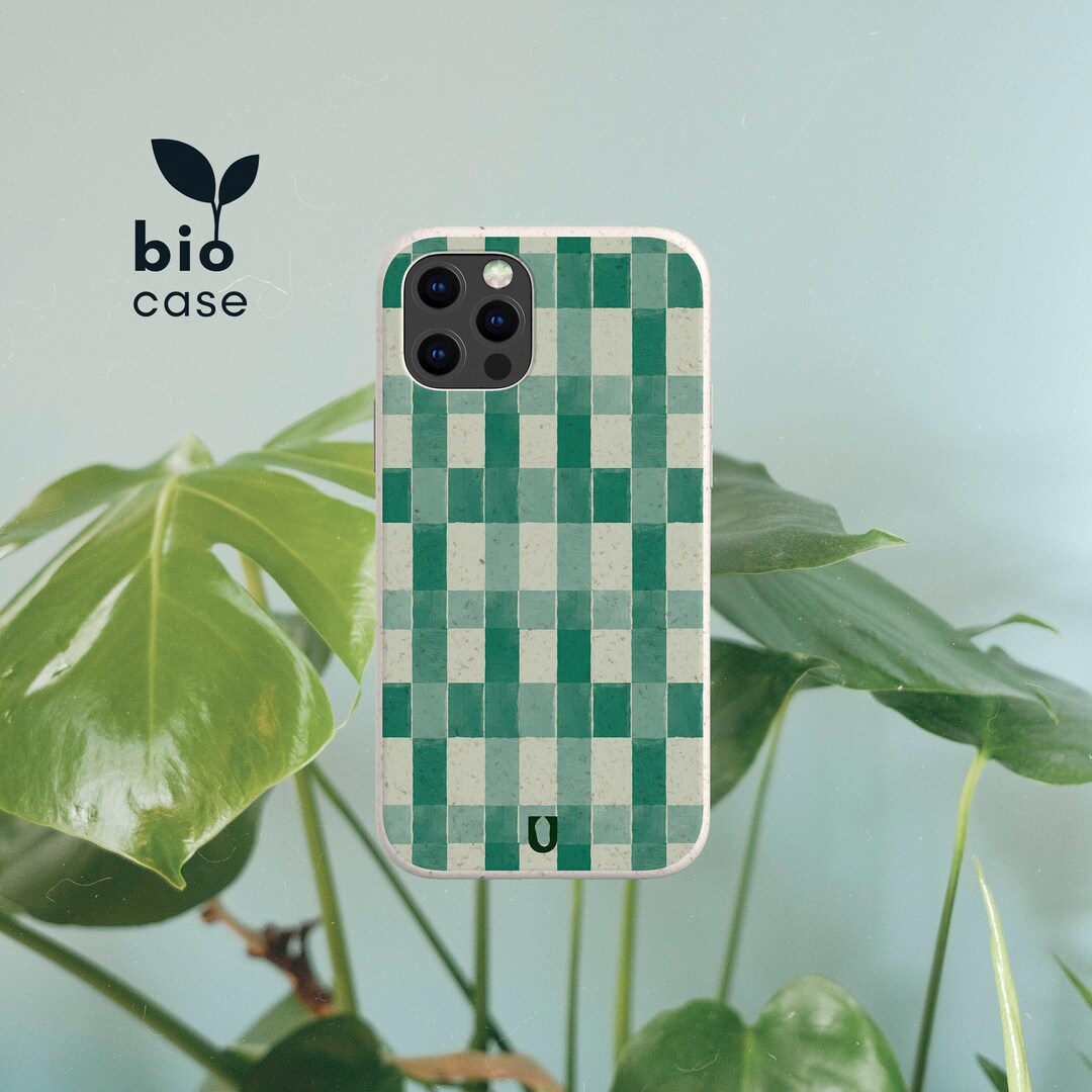 Green Checker Biodegradable Plastic Free Eco-friendly Phone Case for ...