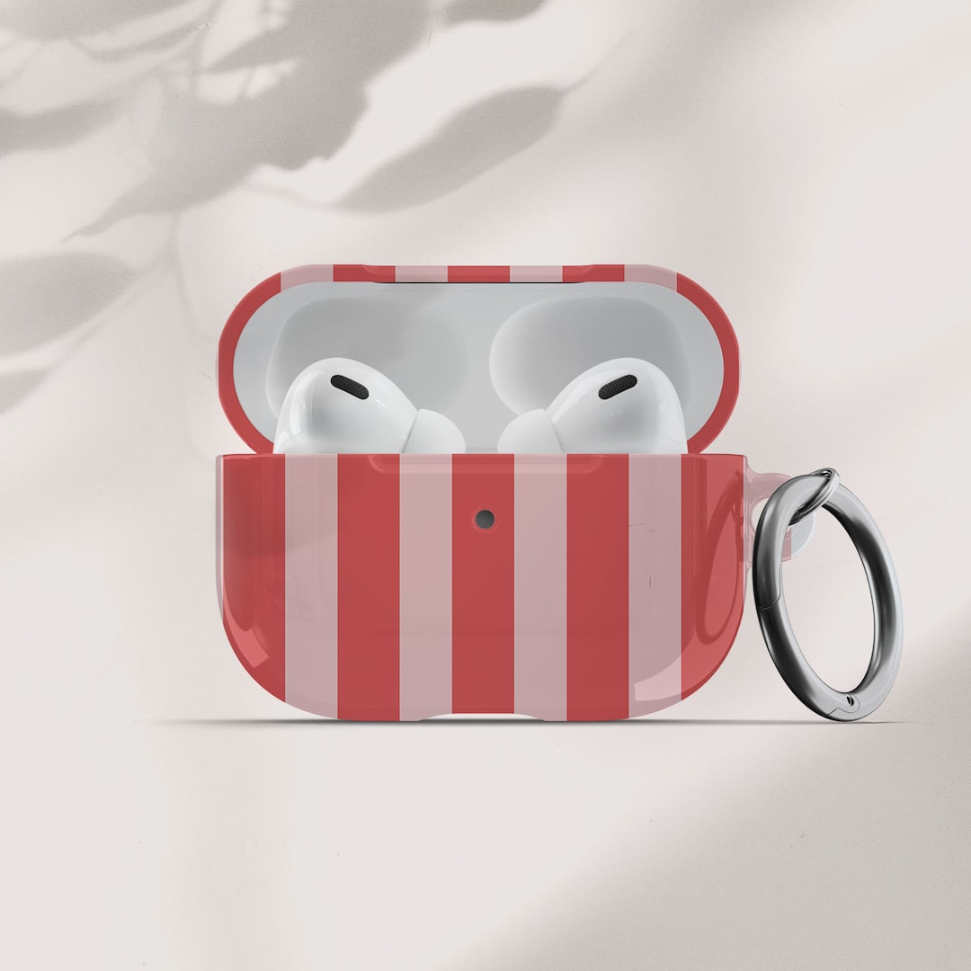 Red and Pink Stripes AirPod Case Covers, AirPod Pro 2 1 Case, Airpods 1 ...