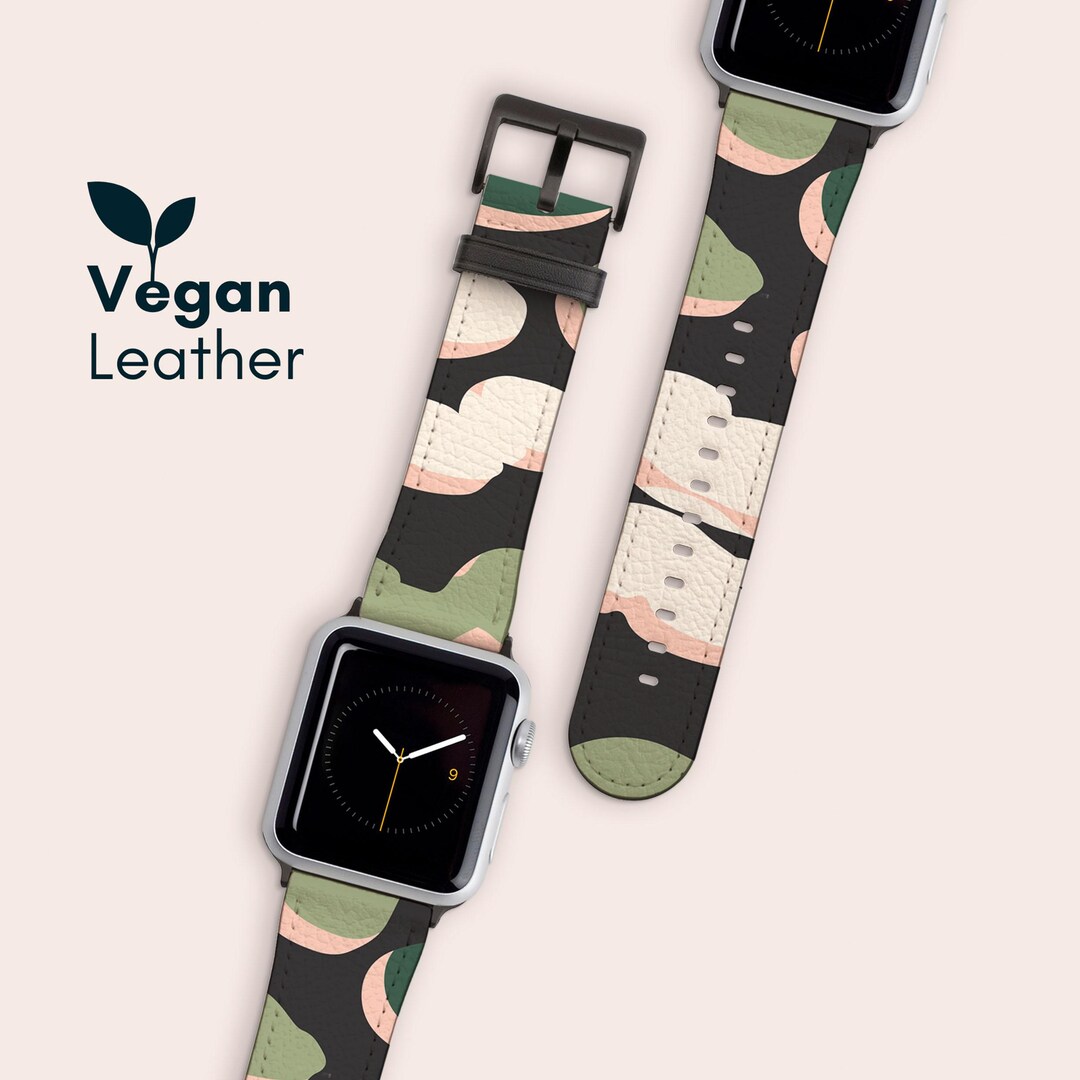 RETRO PATTERN | Vegan Leather Apple Watch Band 38 40 42 44mm, Faux ...