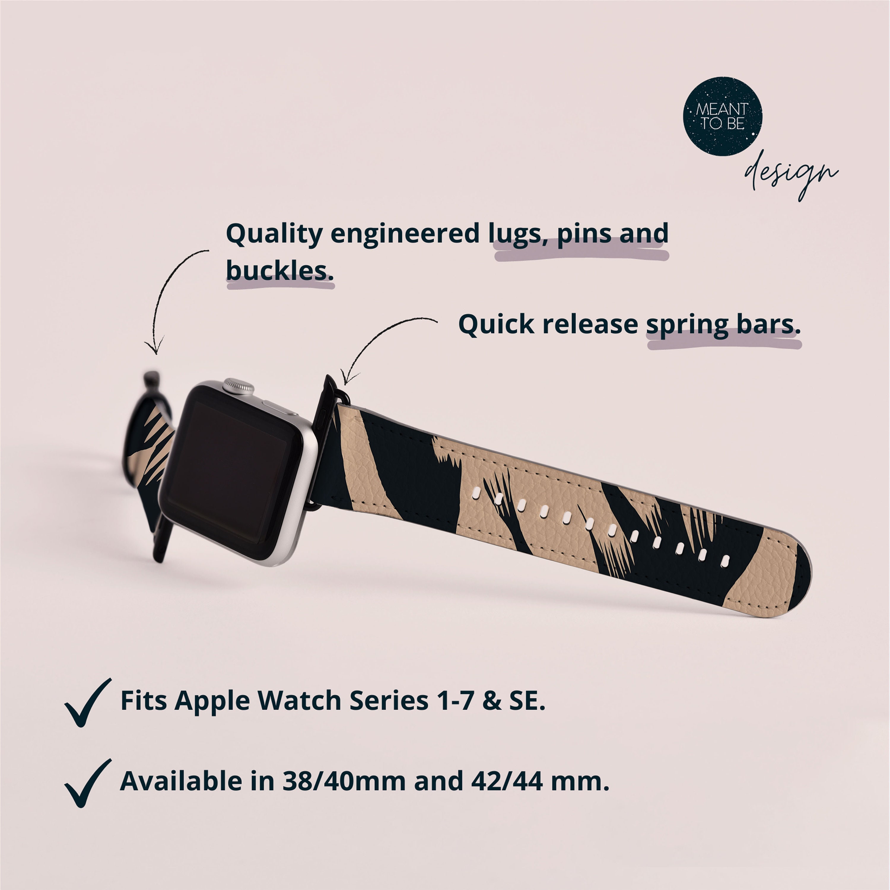 ABSTRACT Apple Watch Strap Vegan Leather Band for Apple Watch - Etsy