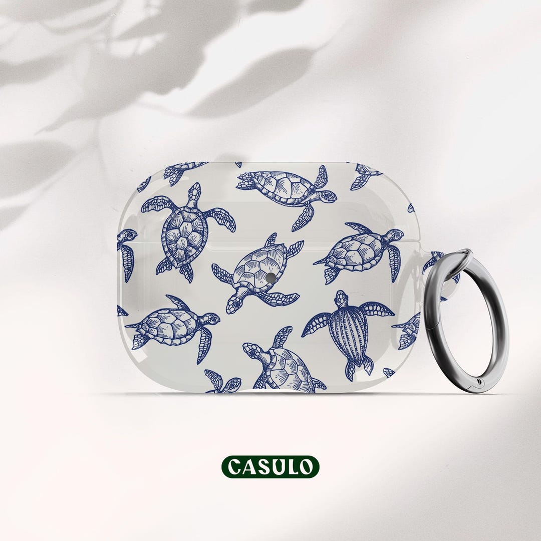 Turtles Line Art AirPod AirPod Pro 2 1 Keychain Case Cover | Sea Ocean ...