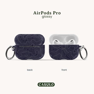 Dark Terrain Lines Airpods Pro Case, AirPod Case With Keychain, Air ...