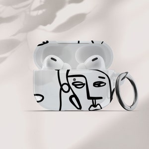 LINE ART AirPod Case With Keychain, Airpods Case 1, 2, Airpods Pro Case ...