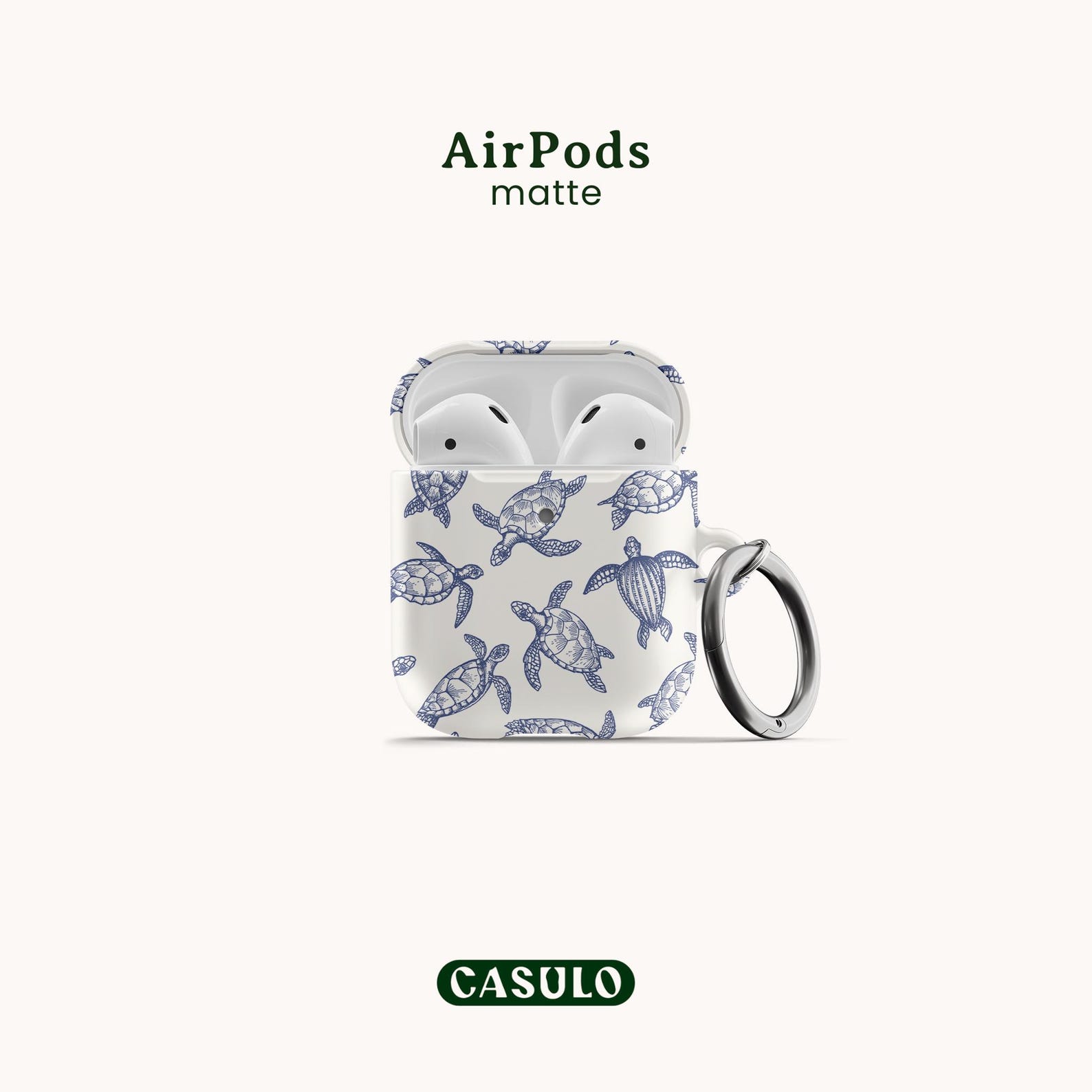 Turtles Line Art AirPod AirPod Pro 2 1 Keychain Case Cover | Sea Ocean ...