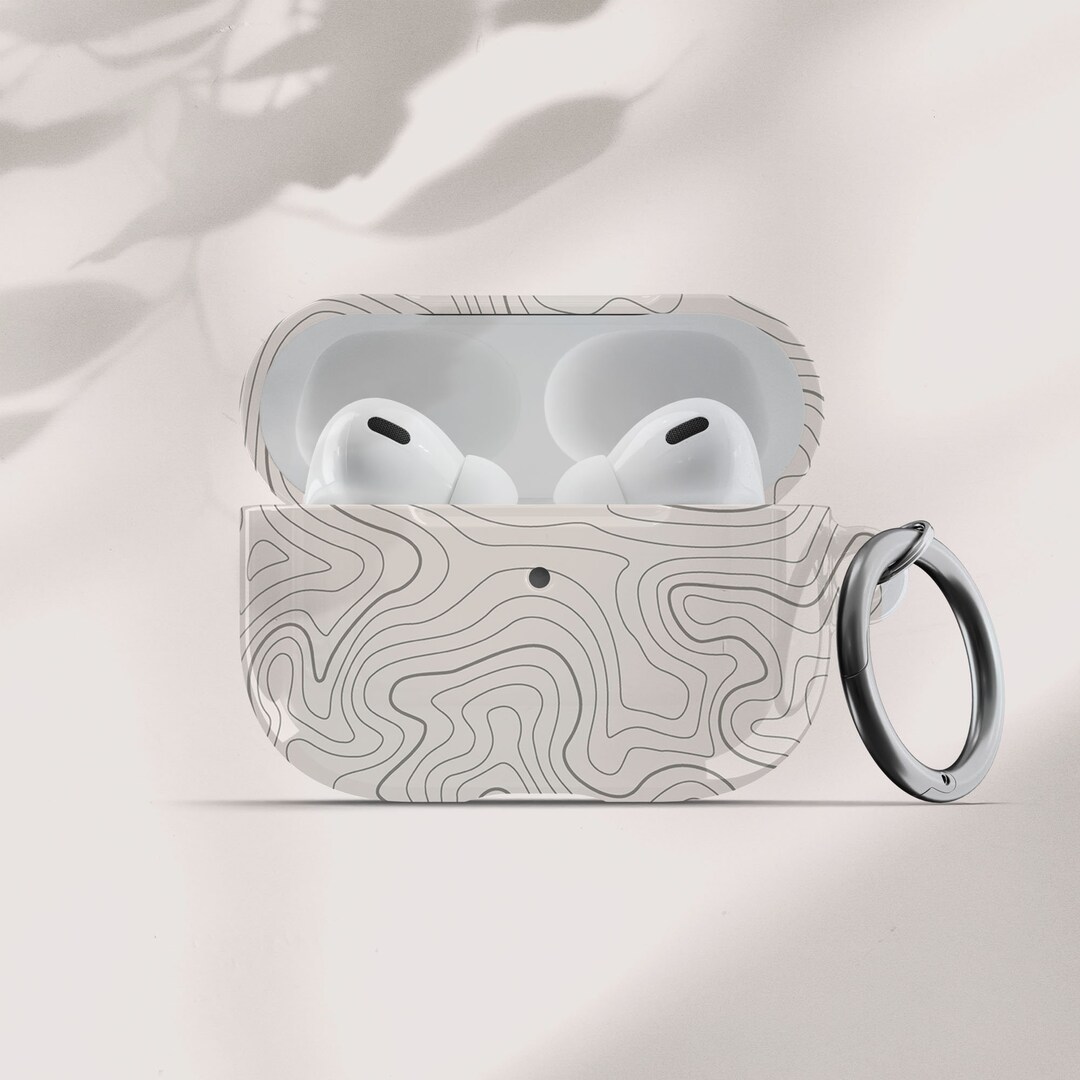 Terrain Lines Airpods Pro Case, AirPod Case With Keychain, Airpods Case ...