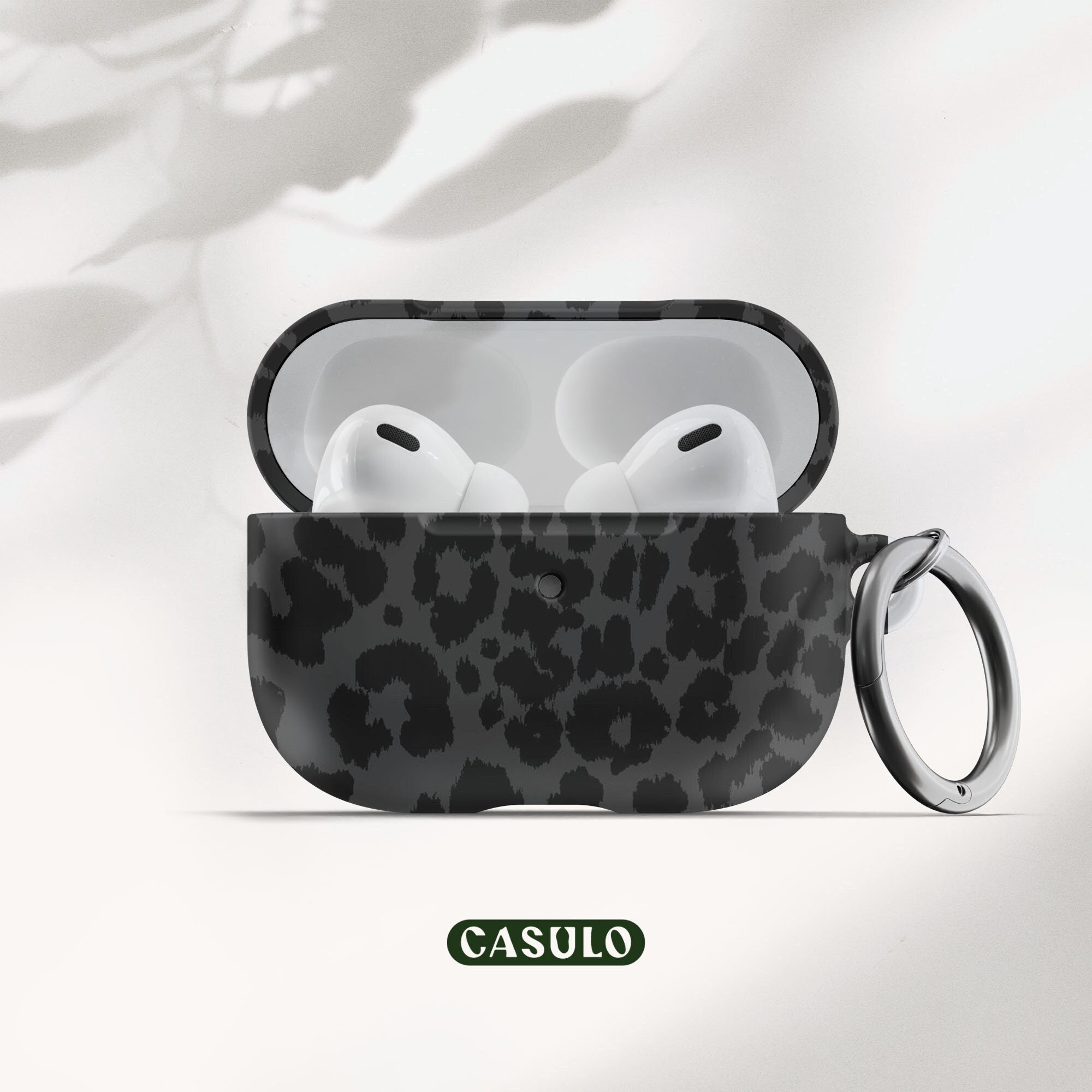 Black Leopard Print AirPod Case for Airpods Pro Hard Cover With ...