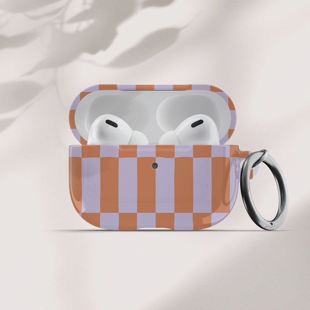 Y2K Orange Checkerboard Airpods Case Aesthetic Air Pods Case Cute Air ...