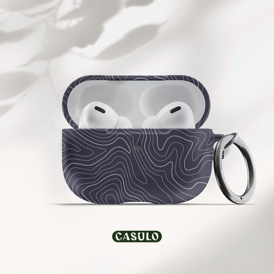 Dark Terrain Lines Airpods Pro Case, AirPod Case With Keychain, Air ...
