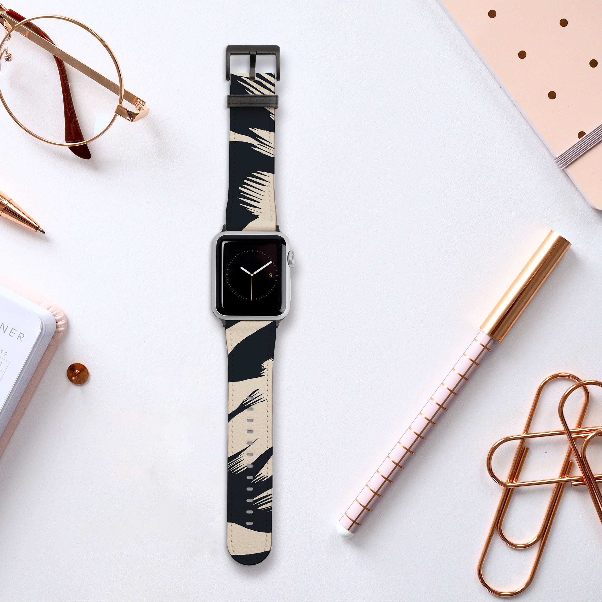 ABSTRACT Apple Watch Strap Vegan Leather Band for Apple Watch - Etsy