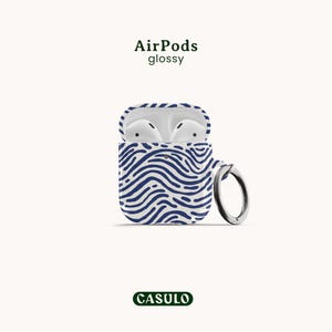 Ocean Waves Line Art AirPod 4 AirPod Pro 2 1 Keychain Case Cover | Sea ...