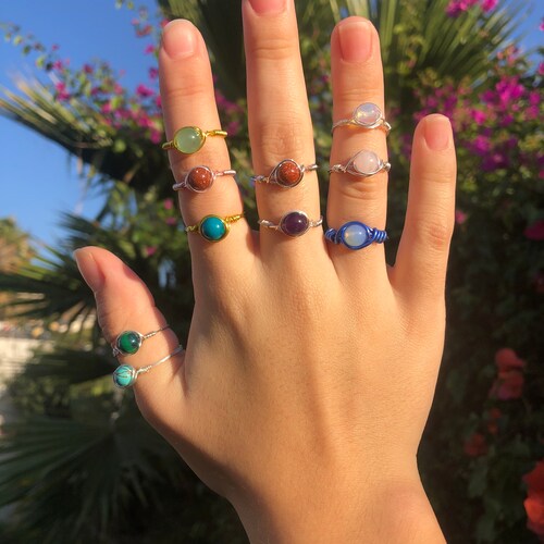 Crystal Wire Rings - Etsy