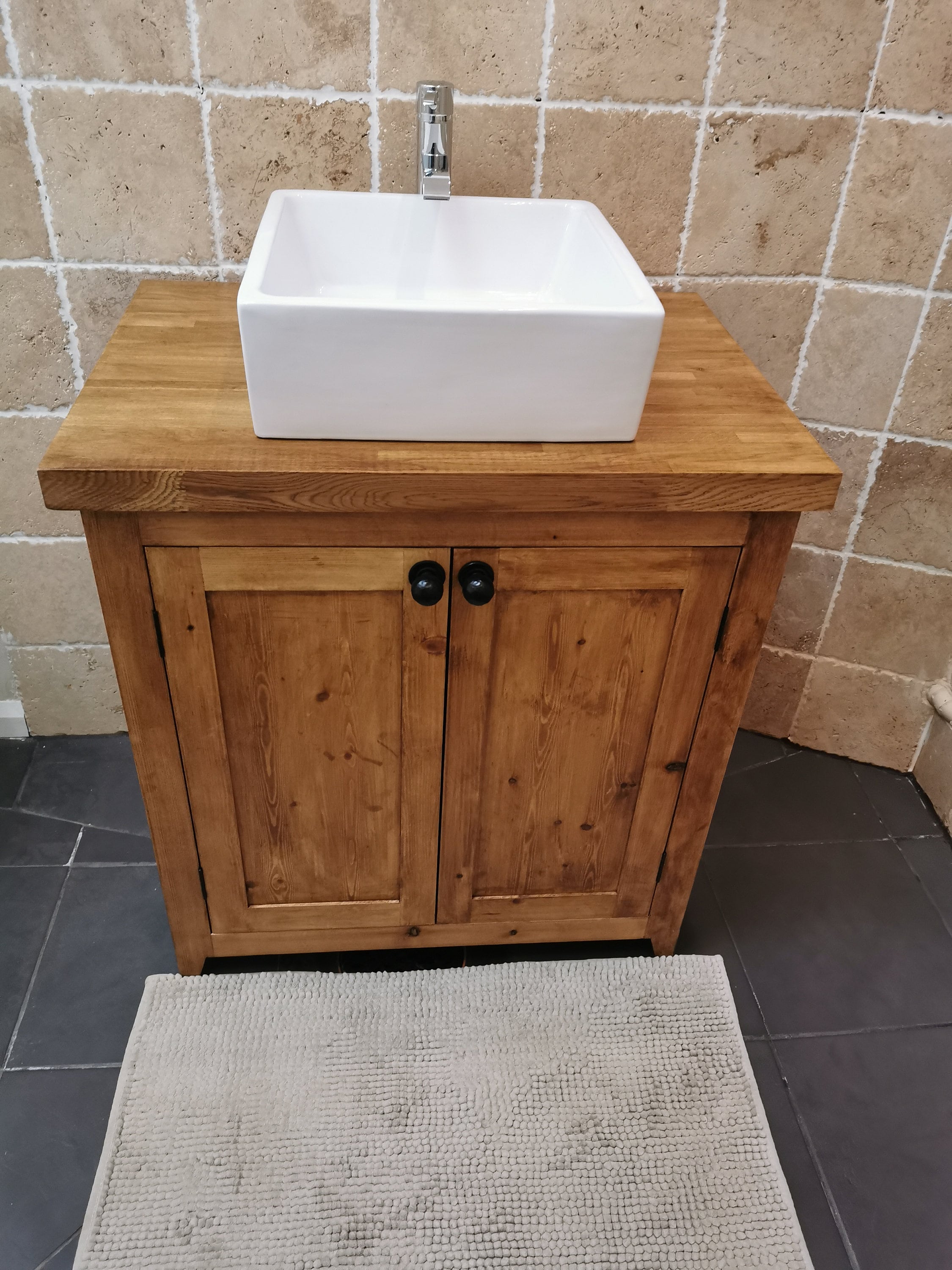 Handmade Rustic Bathroom Vanity Unit Bespoke Freestanding - Cottage ...