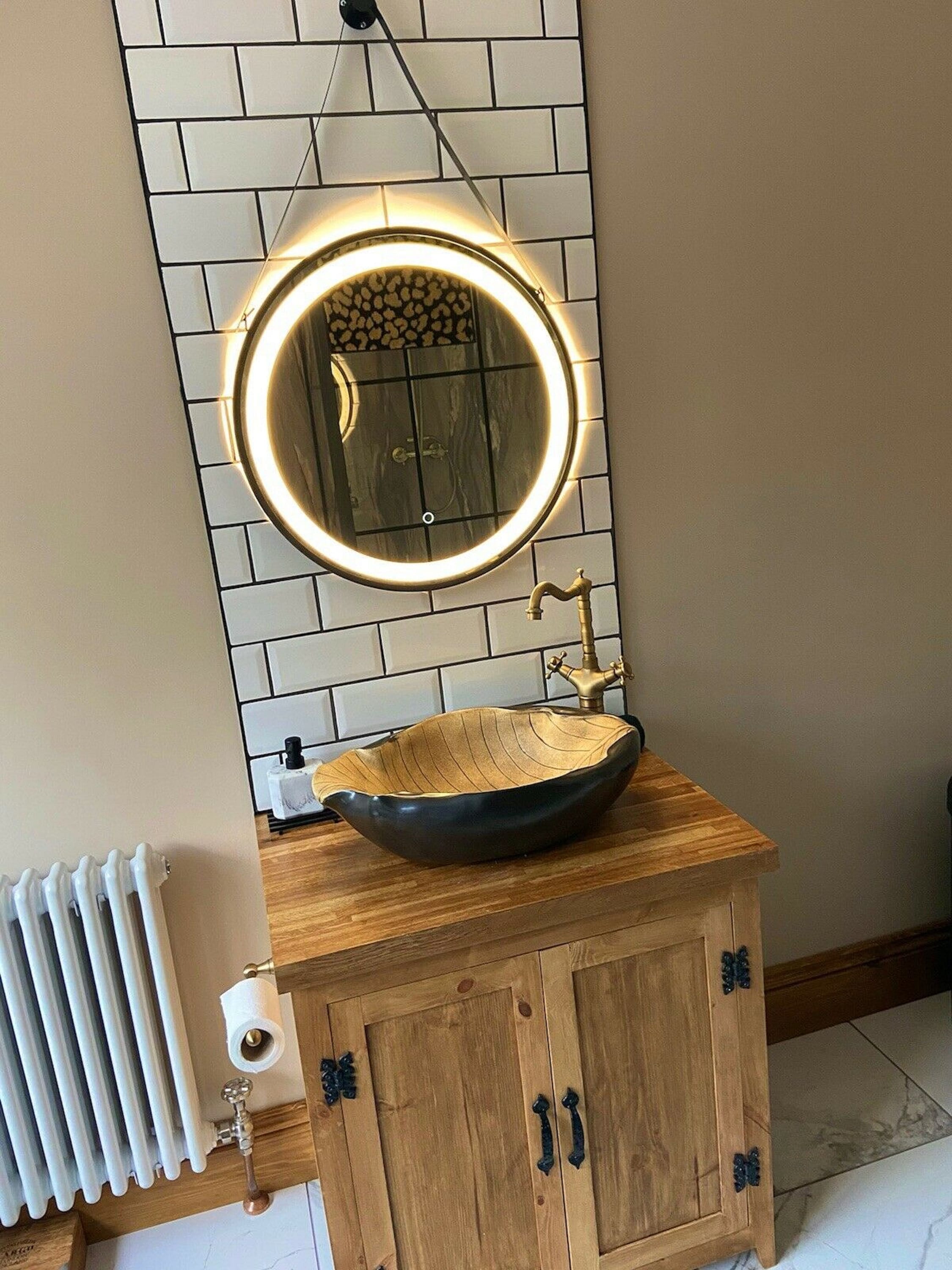 Handmade Rustic Bathroom Vanity Unit Bespoke Freestanding - Cottage ...
