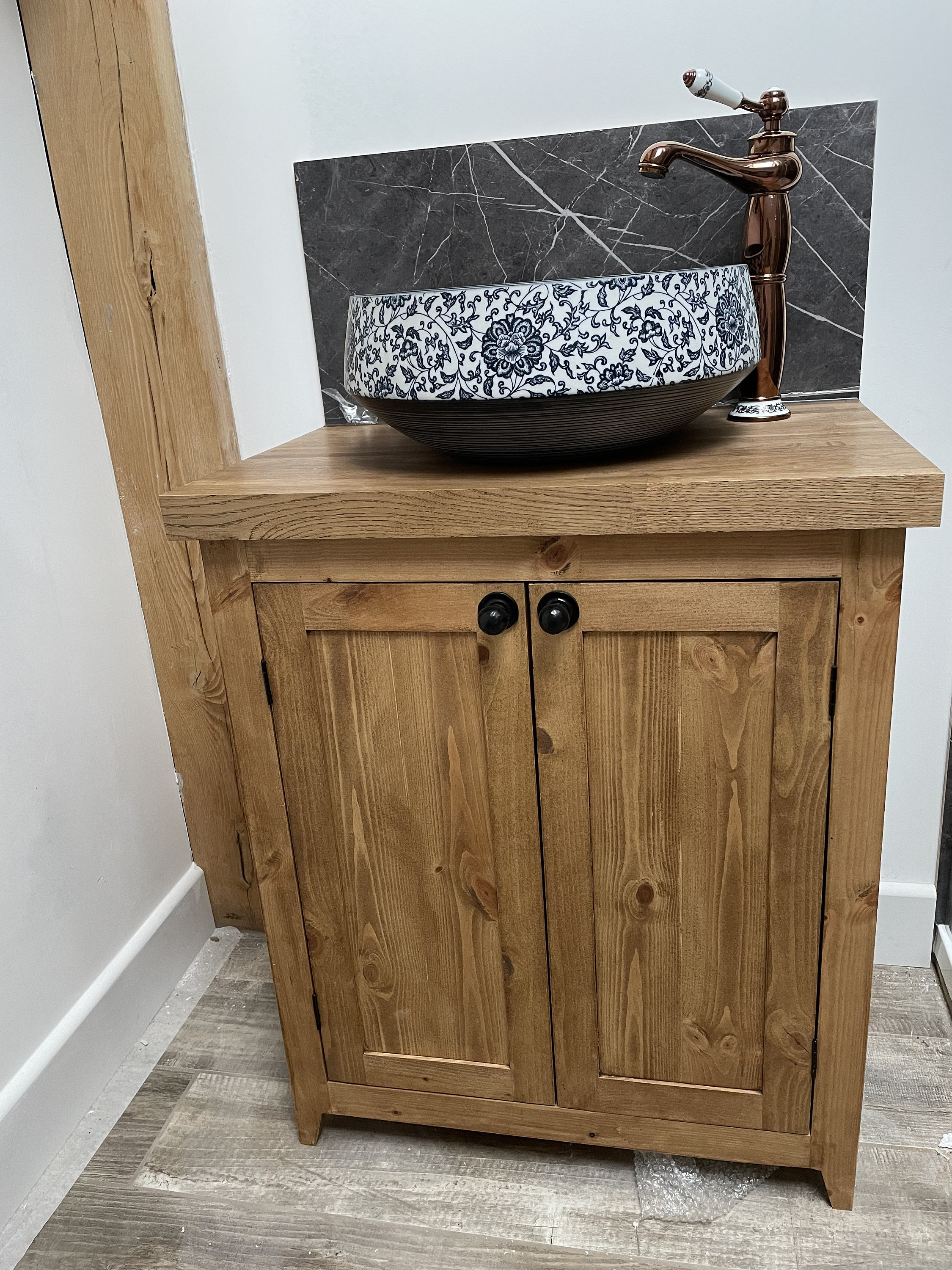 Handmade Rustic Bathroom Vanity Unit Bespoke Freestanding - Cottage ...