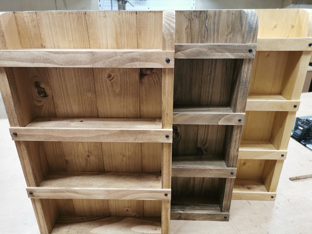 Handmade Wooden Rustic Spice/herb Rack/ Kitchen Storage/spice Shelf ...