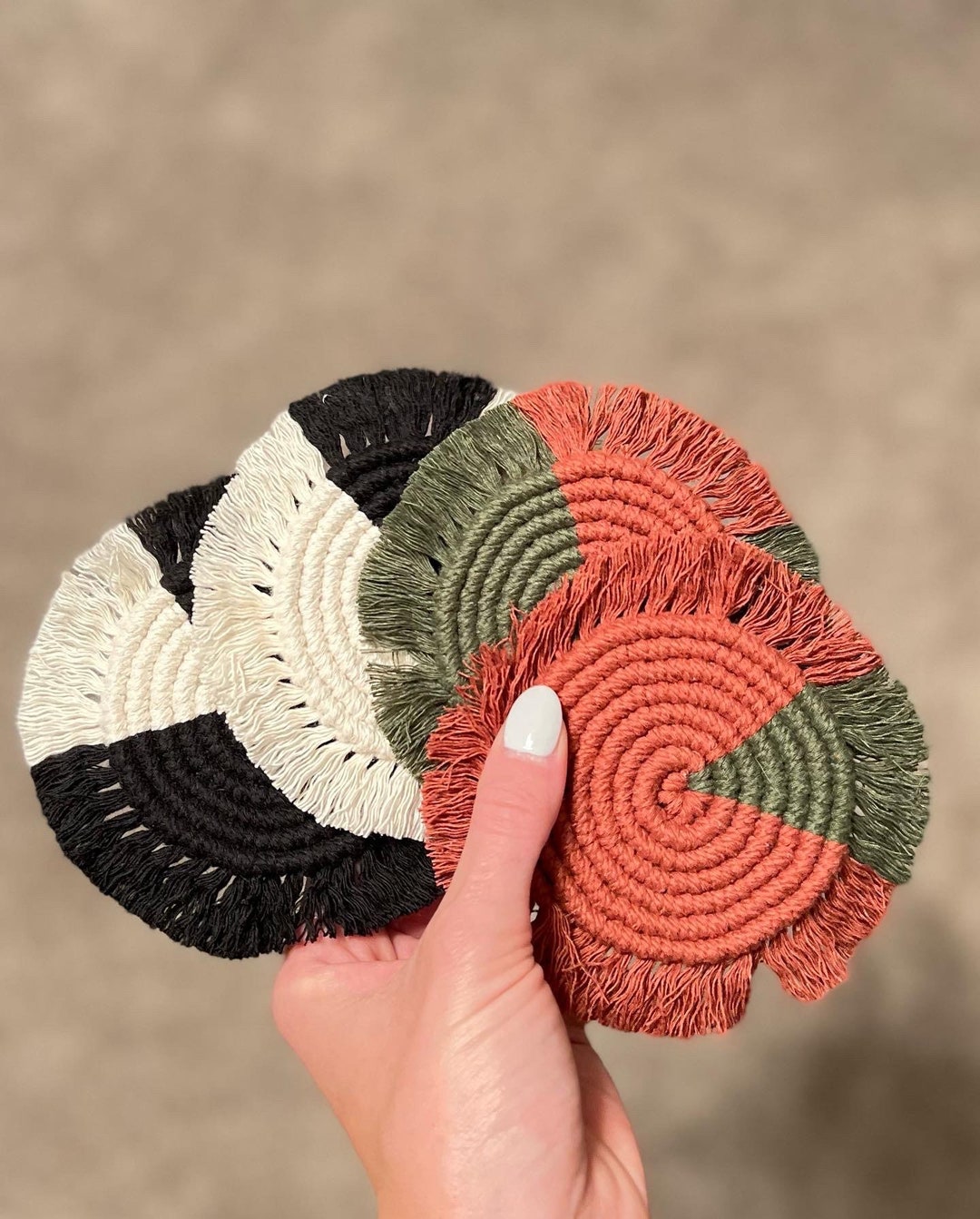 Macramé Coaster Candle/plant Trivet Bridesmaid Gifts Boho Coasters ...