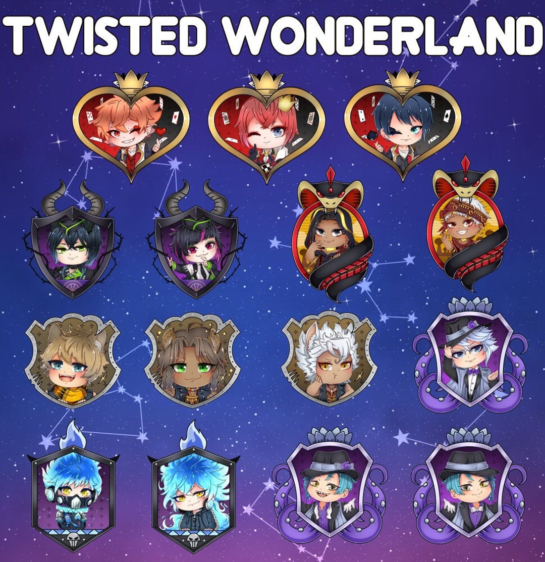 Twisted Wonderland | Acrylic Pins - Etsy