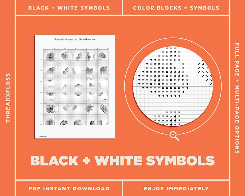 Stardew Valley Gem Rainbow Cross Stitch Pattern Counted - Etsy