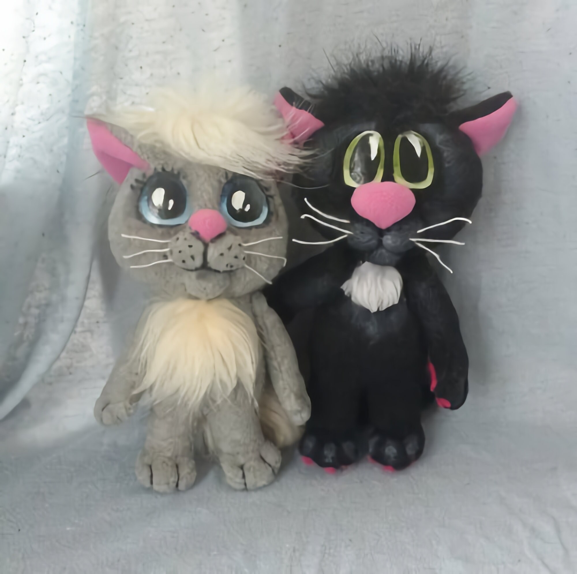 Couple of cats. cats. textile doll. handmade - Etsy España