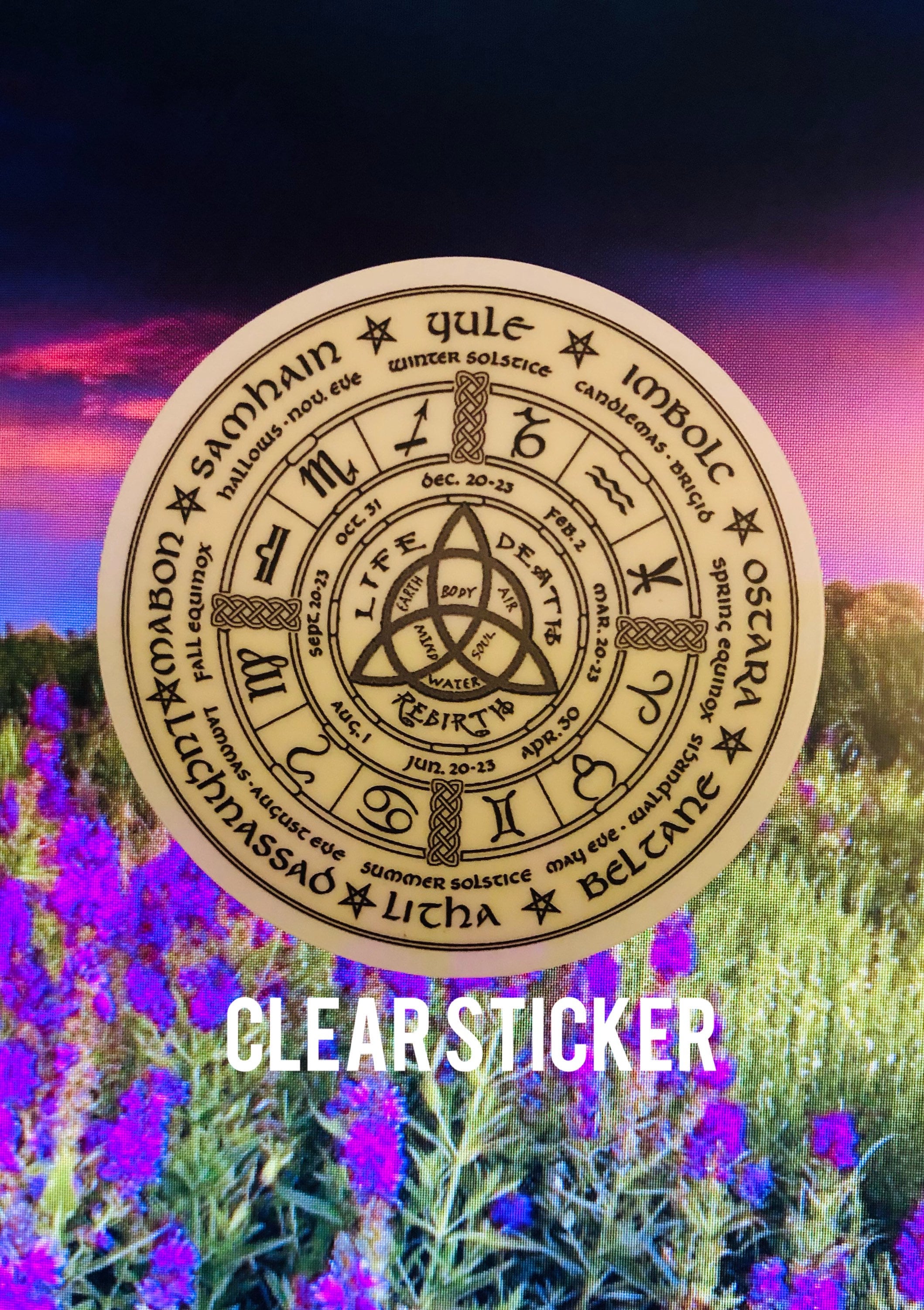 Witches Wheel Calendar Sigil Occult Seal Celtic Clear Vinyl | Etsy