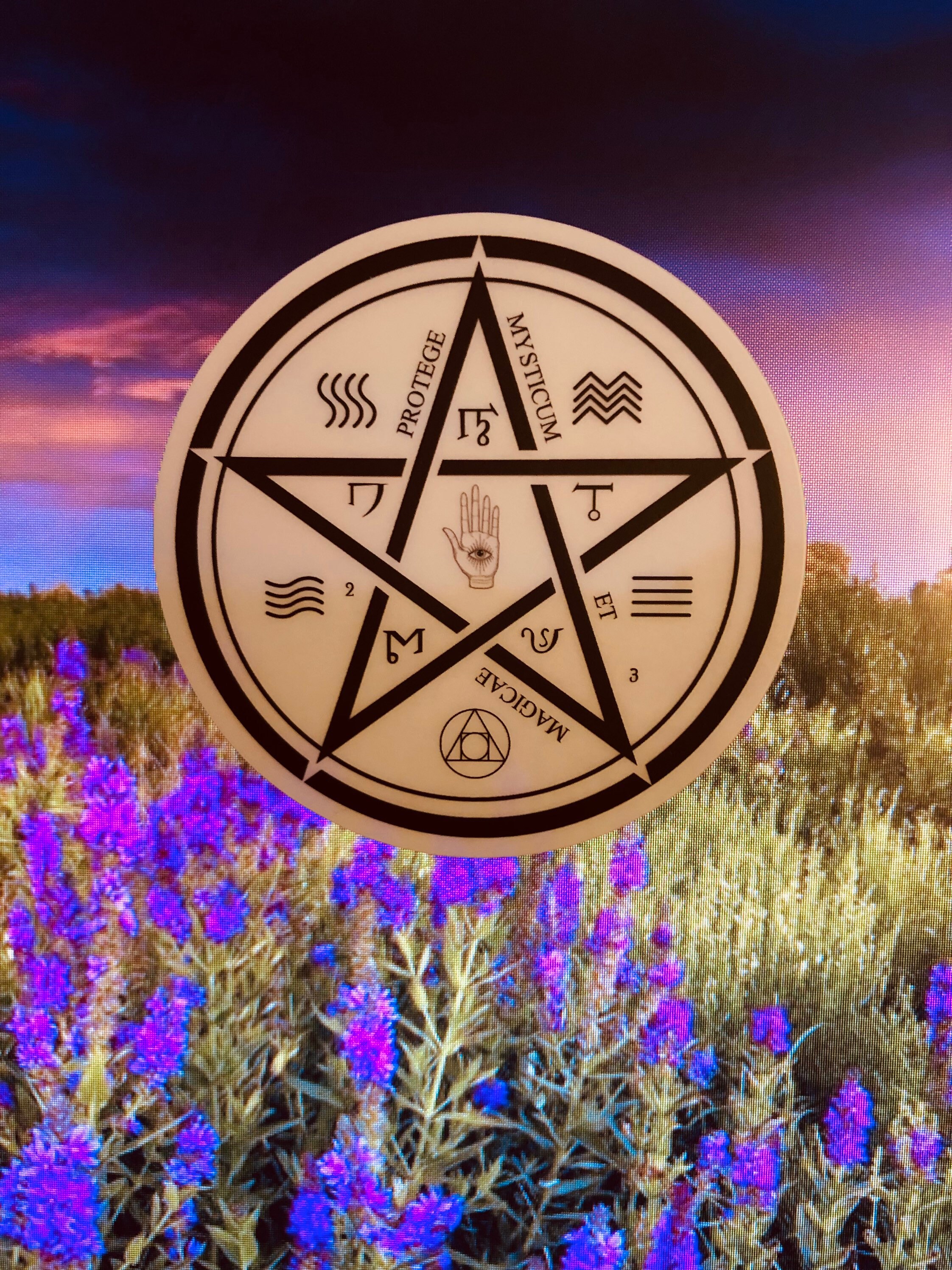 Witch Badge Occult Sigil Pentacle Protection Mystical Magick Style ...