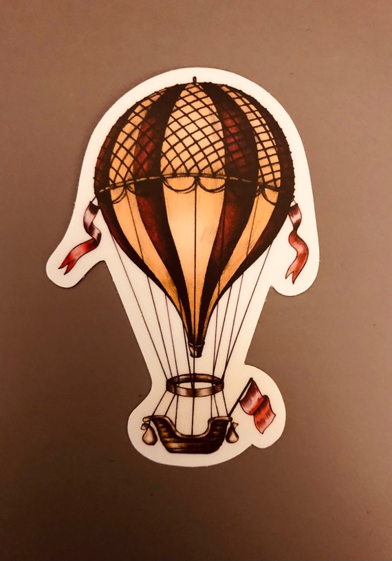 Victorian Vintage Balloon Matte Sticker Steampunk Die Cut 2x3 | Etsy