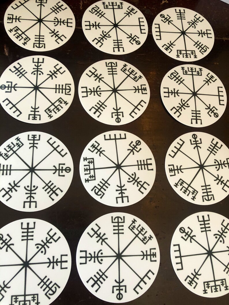 Vegvisir Viking Sigil Stave Warrior Style Vinyl Stickers 3x3 in Durable ...