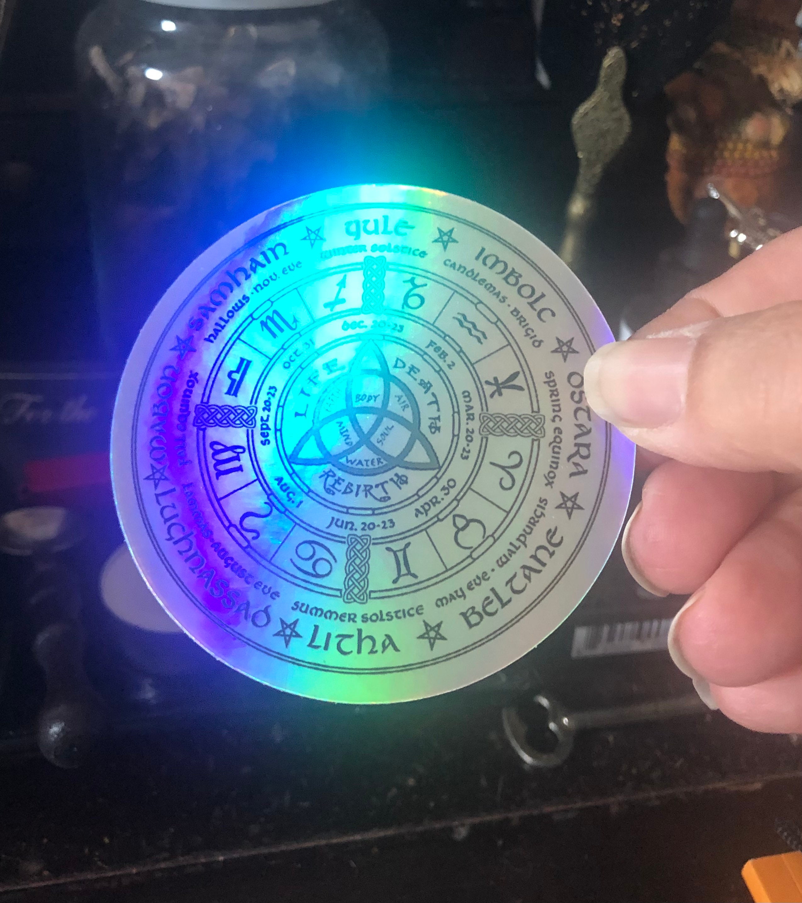 Witches Wheel Calendar Sigil Occult Seal Celtic Holographic - Etsy