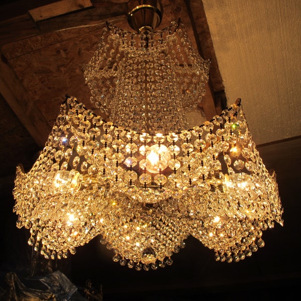Antique Crystal Chandelier - Etsy