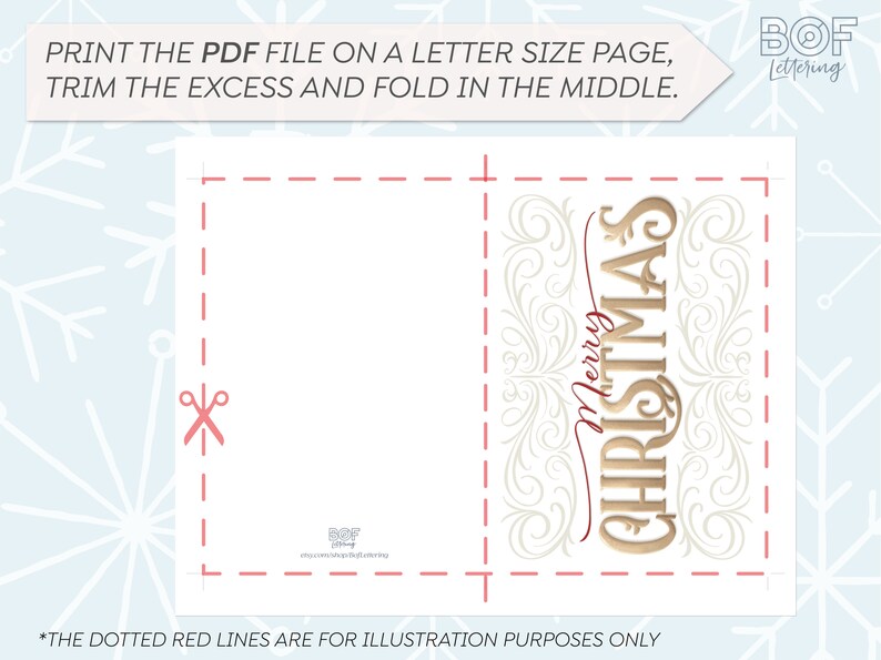 Printable Christmas Card / Merry Christmas Flourishes / Hand Lettering ...