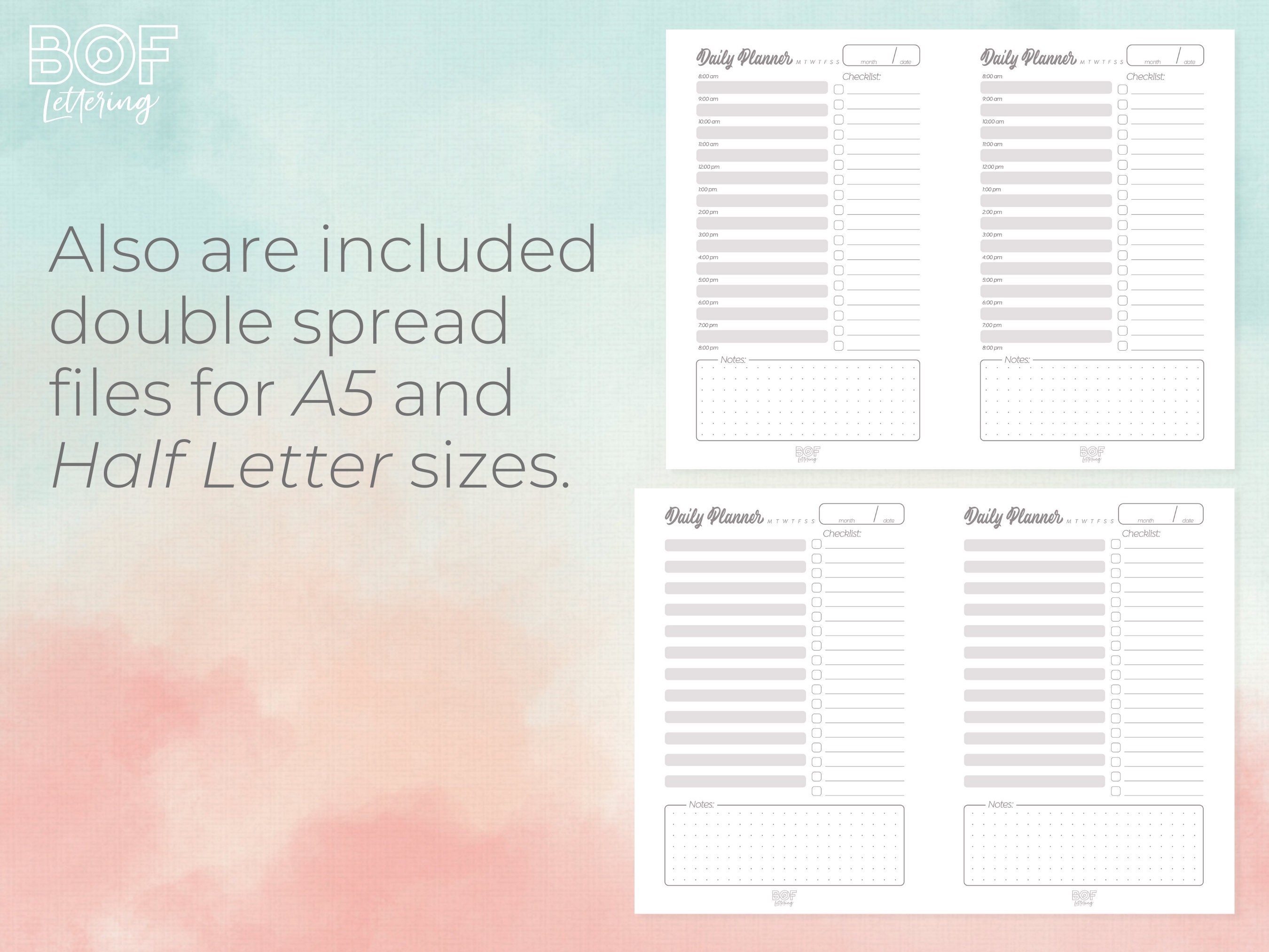 Essential Daily Planner Printable, Checklist & Schedule (A4, A5, Letter ...