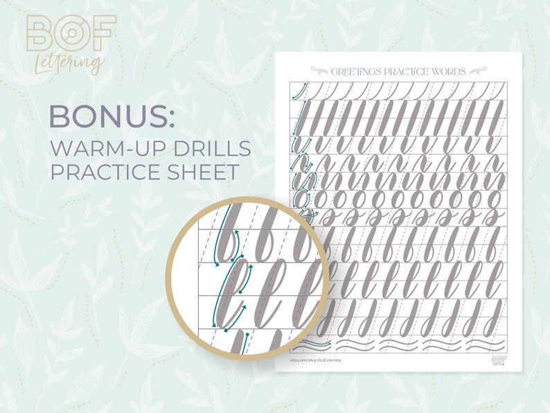 Brush Lettering Guide / Greeting Words / Holiday / Birthday / Christmas ...