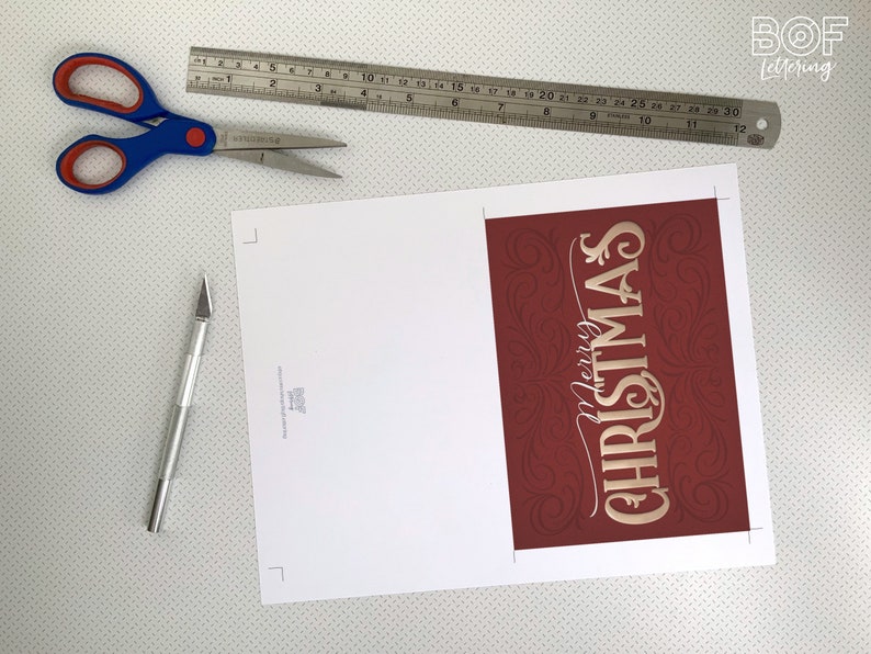 Printable Christmas Card / Merry Christmas Flourishes / Hand Lettering ...