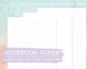 Lined Dot Grid Graph Paper / Printable PDF / A4 / A5 / Letter - Etsy