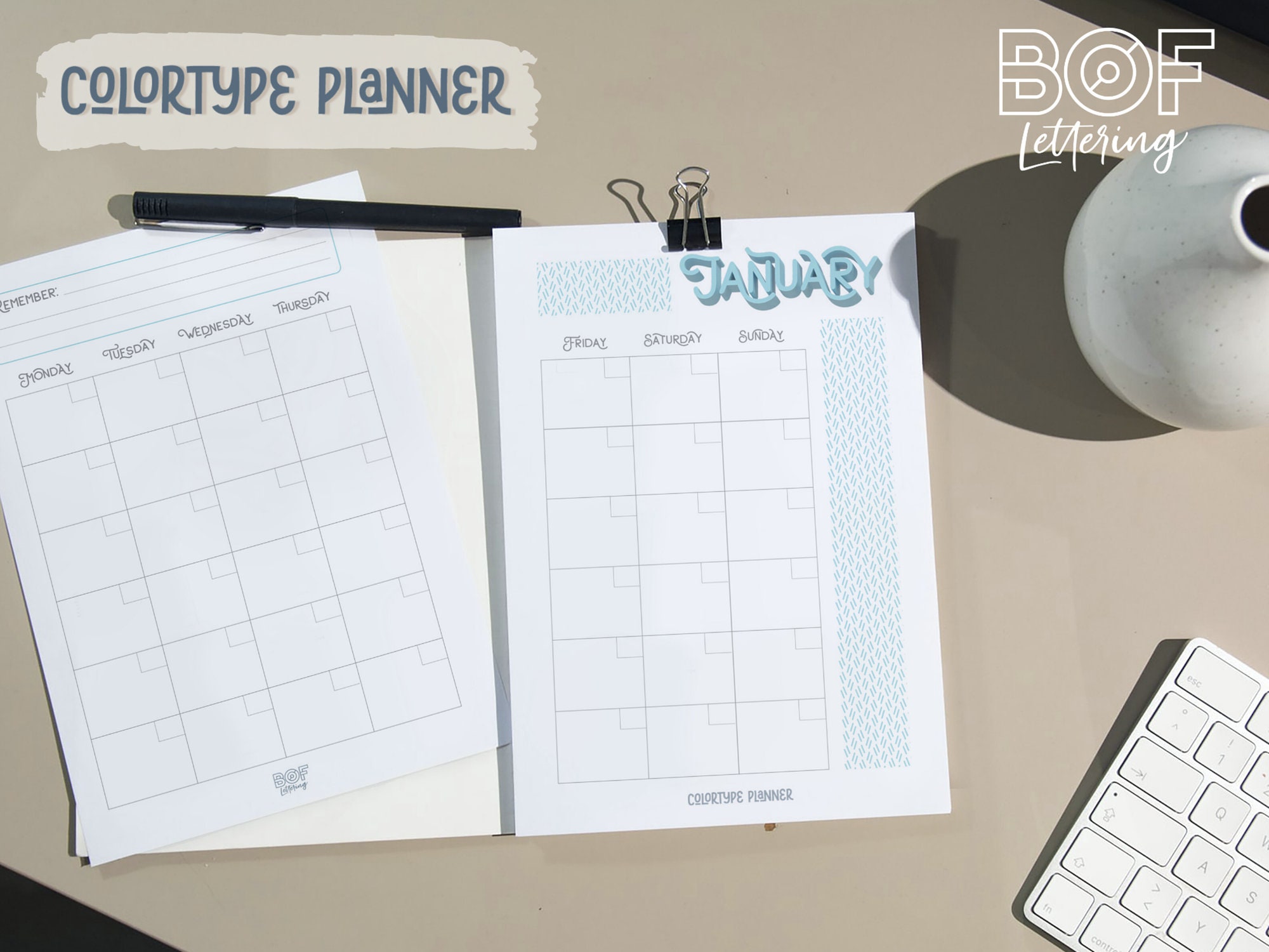 Colortype Planner / Weekly Horizontal / Undated Yearly Planner / A5 ...