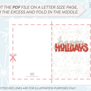 Printable Christmas Card / Happy Holidays Snowflakes / Hand Lettering ...