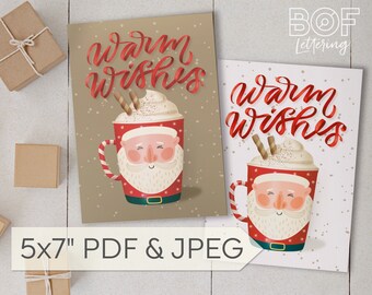 Printable Christmas Card / Merry Christmas Flourishes / Hand Lettering ...