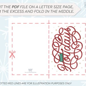 Printable Christmas Card / Happy Holidays Flourishes / Hand Lettering ...