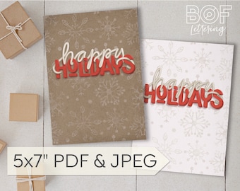 Printable Christmas Card / Merry Christmas Flourishes / Hand Lettering ...