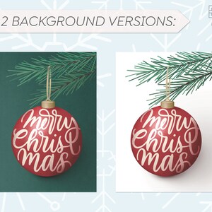 Printable Christmas Card / Merry Christmas Ornament / Hand Lettering ...