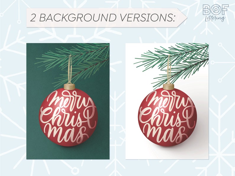 Printable Christmas Card / Merry Christmas Ornament / Hand Lettering ...