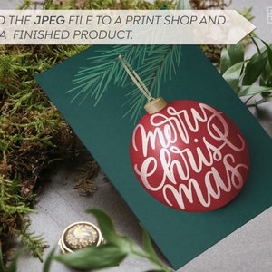 Printable Christmas Card / Merry Christmas Ornament / Hand Lettering ...