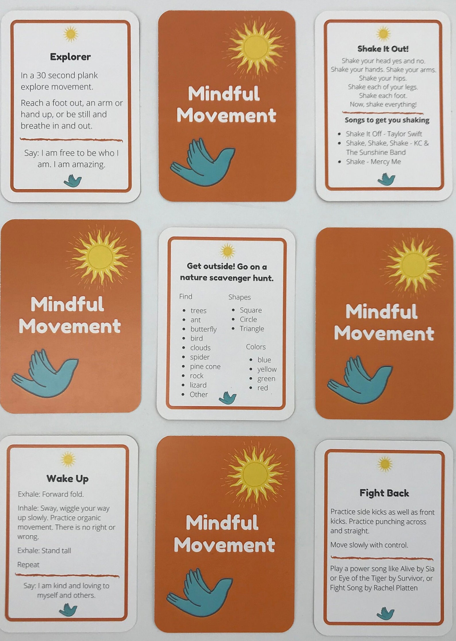 Mindful Movement Cards: 25 Different Exercises With - Etsy UK