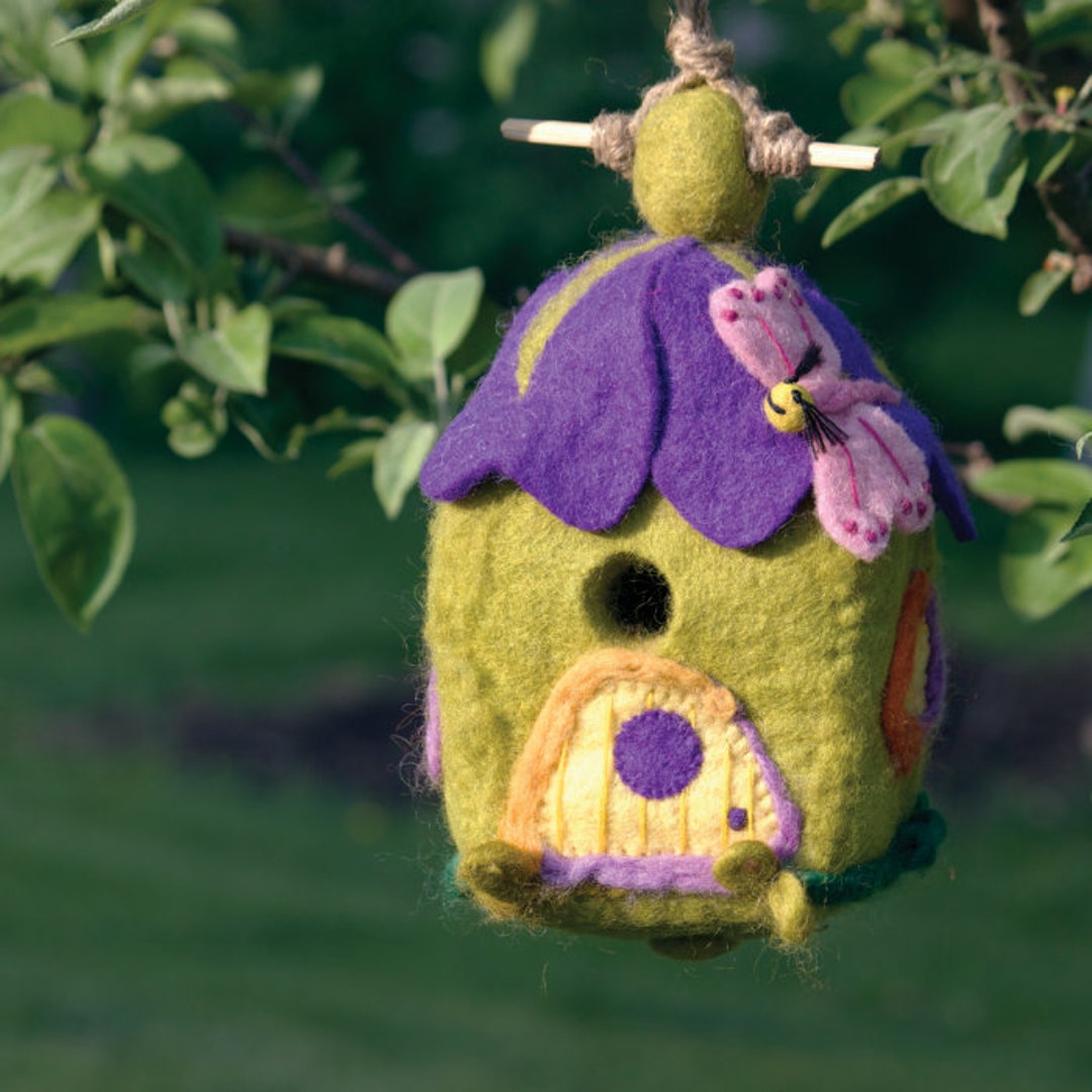 Bird House/fairy House/felt Birdhouse/ Birdhouse/eco Bird House/ Wild ...