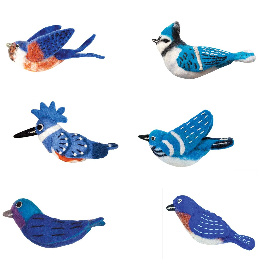 Felt Birds Ornament Bluebird Collection/bird Ornament / Felt Bird ...
