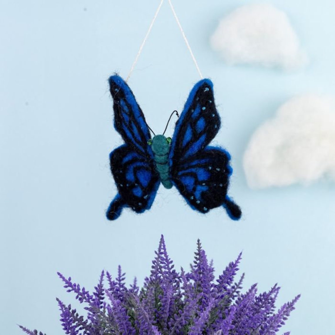 Fair Trade Felt Insect Ornaments / Butterfly / Dragonfly / Luna Moth ...