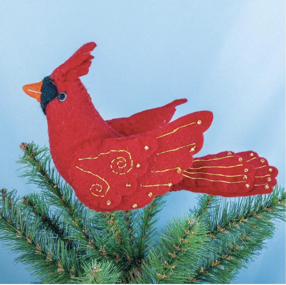 Cardinal Felt Tree Topper/fair Trade Felt Tree Toppers/cardinal ...